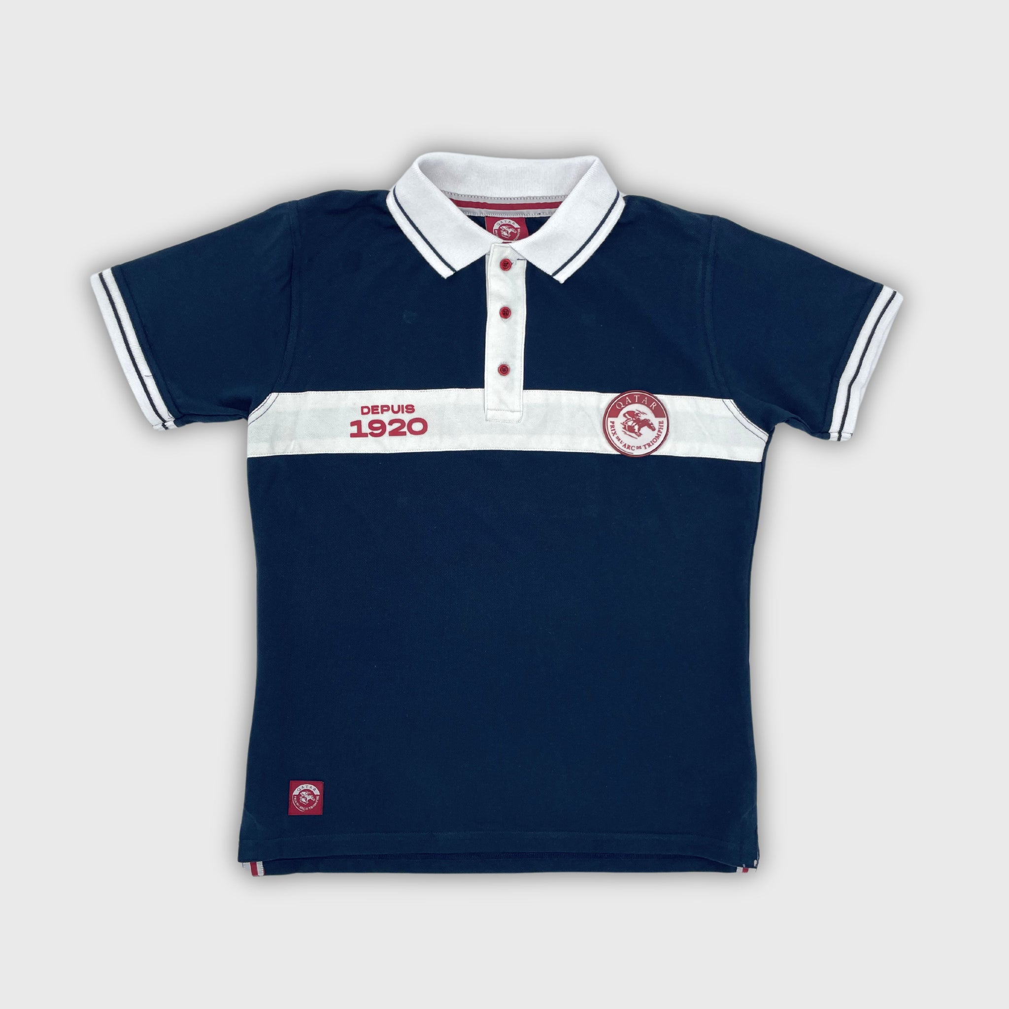 Polo Qatar Prix de l'Arc de Triomphe Vintage Mixte Bleu Marine